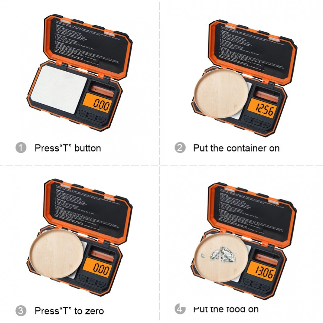 0.01g Digital LCD Display Electronic Balance Jewelry Kitchen Scale Food ...