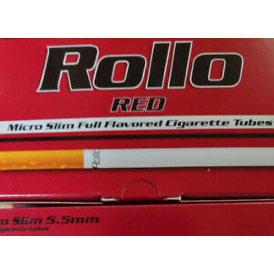 600 ROLLO RED MICRO SLIM 5.5mm CIGARETTE TUBES ENJOY SMOKING SAVE TOBACCO