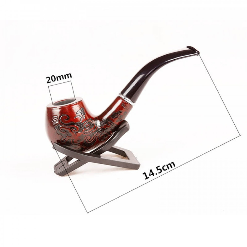 Classic Bent Pipes Wooden Smoking Pipe With Beautiful Carve Patterns ...