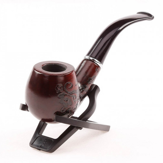 Classic Bent Pipes Wooden Smoking Pipe With Beautiful Carve Patterns ...