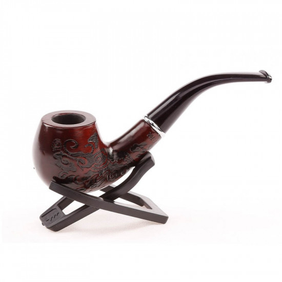 Classic Bent Pipes Wooden Smoking Pipe With Beautiful Carve Patterns ...