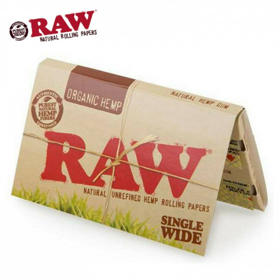 RAW Organic Hemp Natural Single Wide Rolling Paper 24 Pack FULL BOX ...