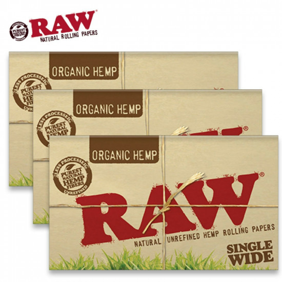 RAW Organic Hemp Natural Single Wide Rolling Paper 24 Pack FULL BOX ...